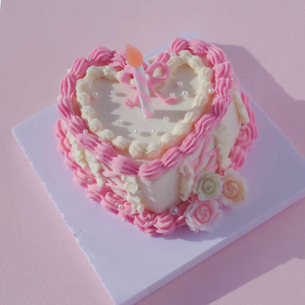 Y2K Love Heart Clay Cake Kit - Air Dry Clay with Yellow and Pink Cream ...