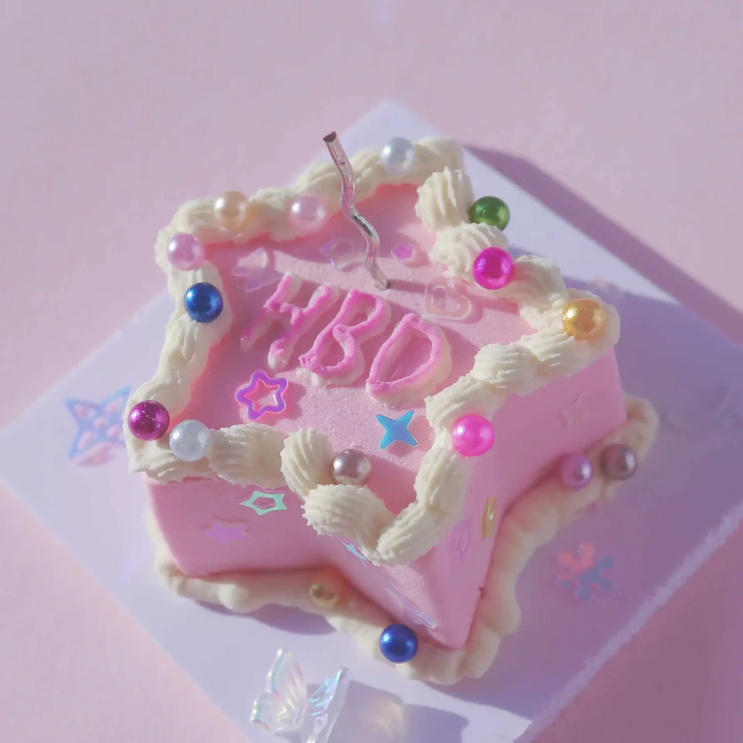 Y2K Star Clay Cake Kit - Air Dry Clay with Cream Clay Sparkle - ClayzyFun