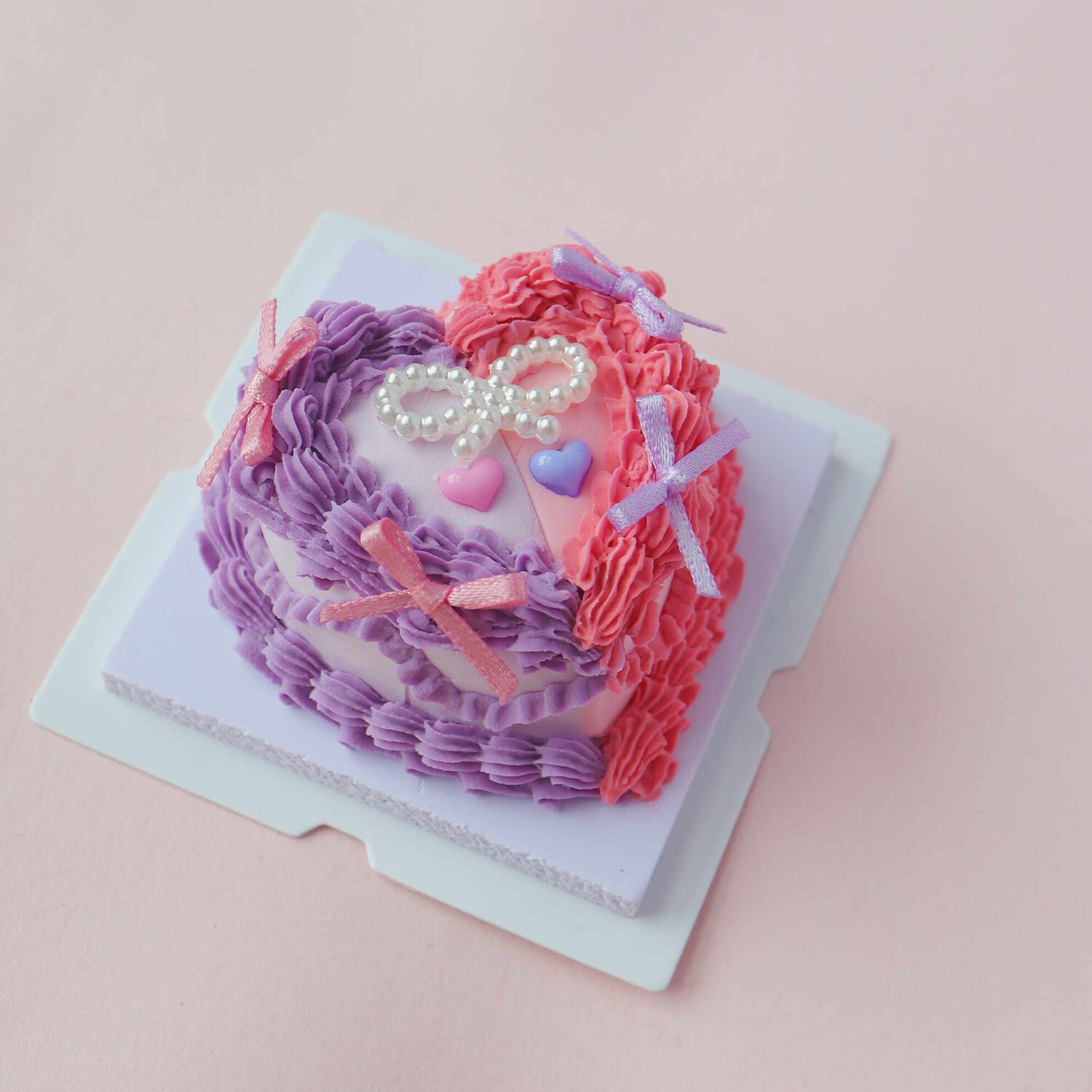 Enchanted Dual-Tone Heart Mini Cake Kit Purple & Pink Air Dry Clay with ...