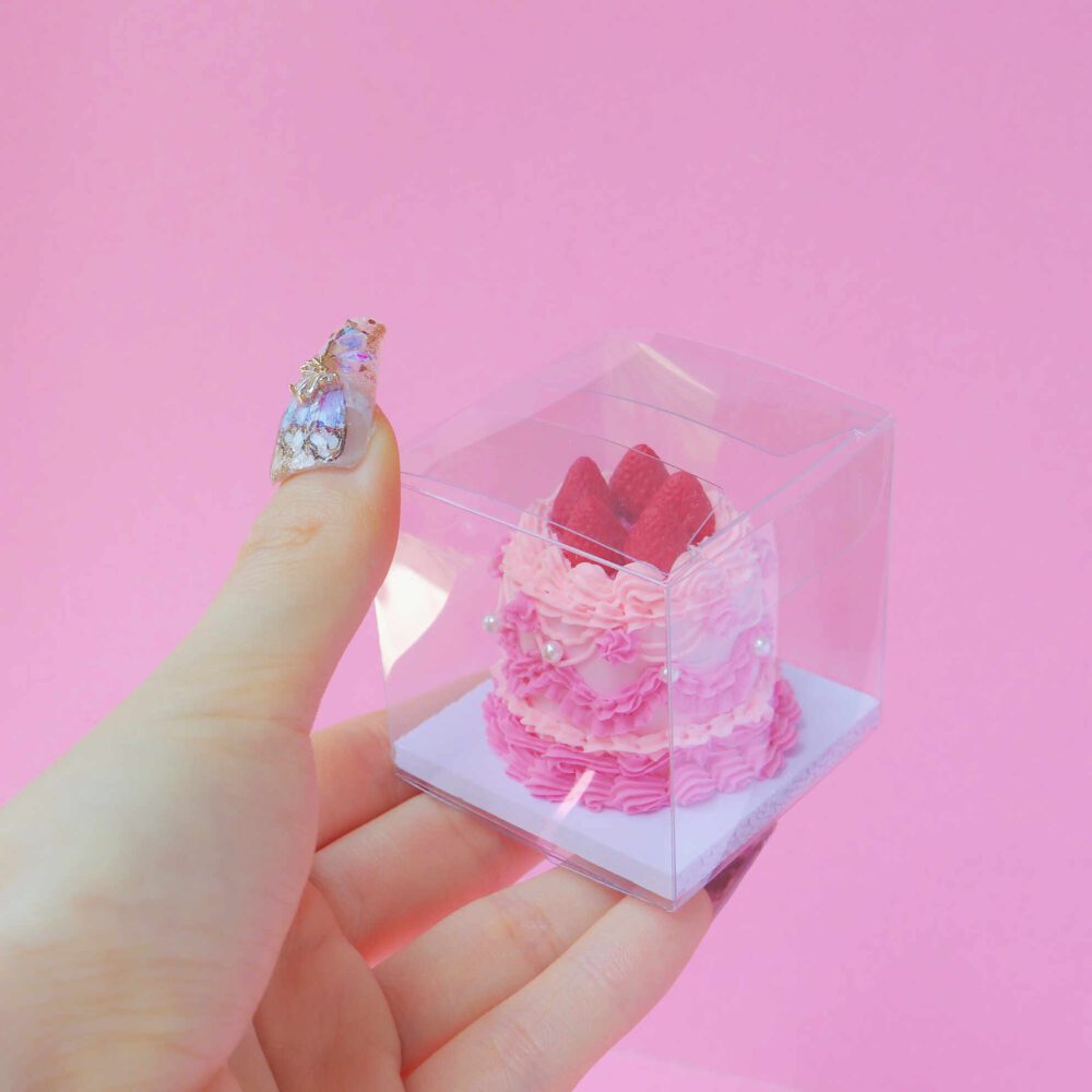 Festive Mini Cake Packaging: 10 Clear Boxes with Decorative Bows ...