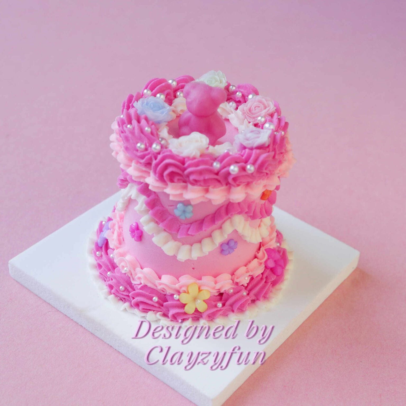 Dreamy Rose Cake Kit: A Whimsical Creation with Tiny Pearls and Flowers ...
