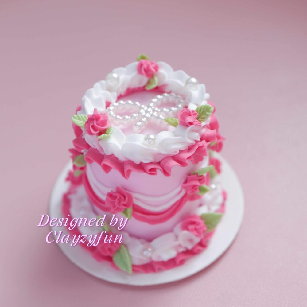 Classic Victorian Pink Cake Kit – Intricate Piping & Pearl Accents ...
